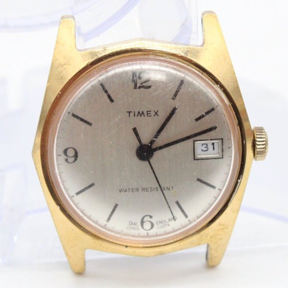 Timex | Accessories | Vintage Timex Automatic Watch Face Mens Gold Tone ...